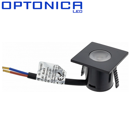 VGRADNA LED SVETILKA 35X35 mm 1W 3000K BELA ALI ČRNA | Spletna trgovina ...